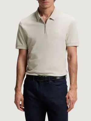 BOSS Cotton Polo Shirt With Logo - Grey