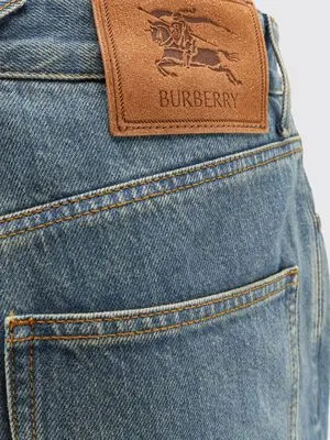Burberry Cotton Denim Wide Leg Jeans - Blue