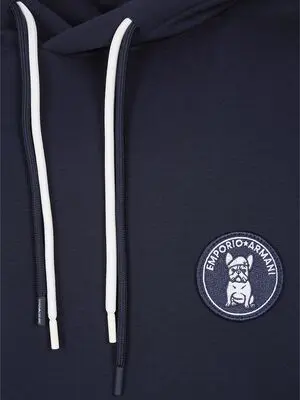Emporio Armani Cotton Blend Hoodie - Blue