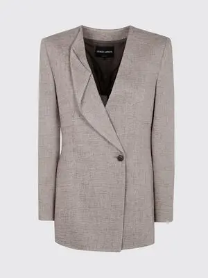 Giorgio Armani Double-breasted Linen Blazer - Brown