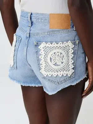 Alanui Embellished Denim Shorts