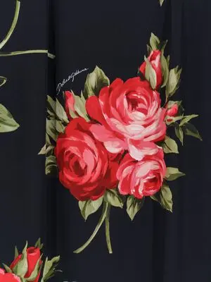 Dolce & Gabbana Floral Print Sweetheart Neck Sheath Midi Dress