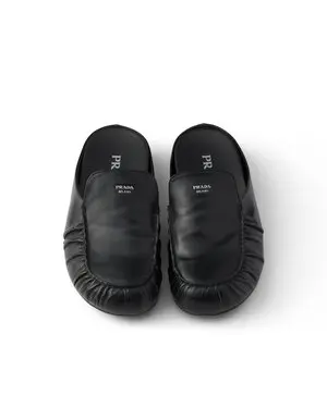 Prada Leather Mules - Black