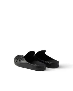 Prada Leather Mules - Black