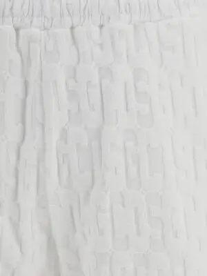 Gcds Terry Cloth Sports Shorts With Jacquard Logo - White
