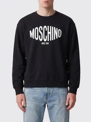 Moschino Cotton Crewneck Sweatshirt With Logo - Black