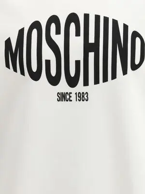 Moschino Cotton Crewneck Sweatshirt With Logo - White