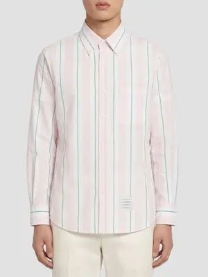 Thom Browne Striped Cotton Casual Shirt - Pink