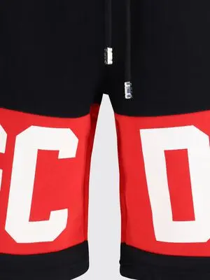Gcds Stretch Cotton Jogging Shorts - Black