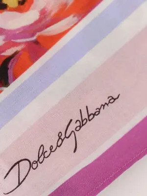 Dolce & Gabbana Floral Print Silk Scarf - Multicolor