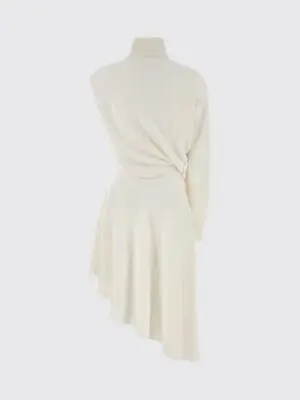 Alaïa Asymmetrical Cut-out Turtleneck Dress - White