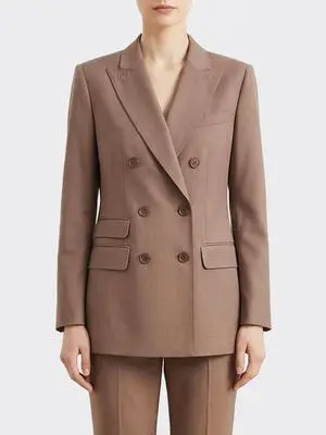 Max Mara Double Breasted Wool Blazer - Sand