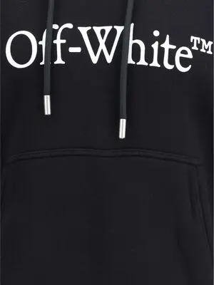 Off-White Cotton Hoodie - Black