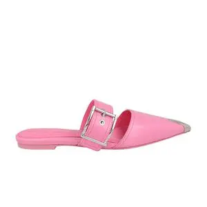 Alexander McQueen Buckle Leather Mule - Pink