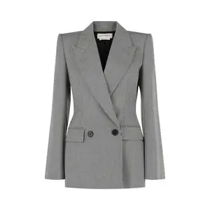 Alexander McQueen Houndstooth Double-breasted Blazer
