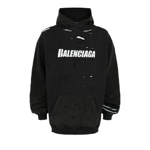 Women's Balenciaga Destroyed Hoodie Sweatshirts Hoodies