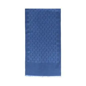 Gucci Gg Logo Scarf 'sapphire/sky - Blue