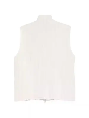 Eleventy Pinstriped Zip-up Gilet - Neutrals