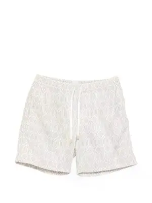 Eleventy Geometric-patterned Swim Shorts - Neutrals