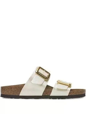 BIRKENSTOCK Sydney Cushion Double Buckle Slides - Neutrals