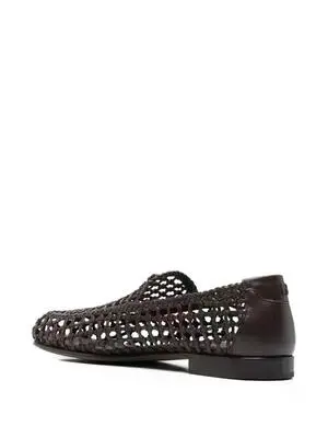 Fendi Braided Leather Loafers