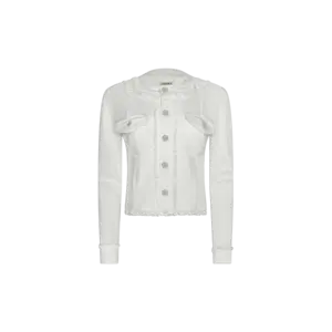 L'Agence Yarin Collarless Fray Jacket