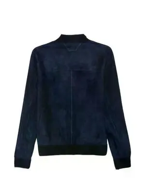SALVATORE SANTORO Suede Bomber Jacket - Blue