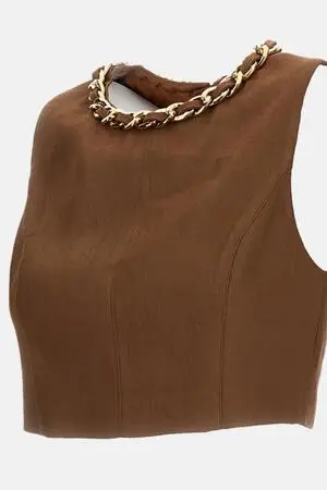 Elisabetta Franchi Top With Jewel Chain