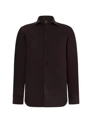 Boggi Milano Regular Fit Linen Shirt - Brown