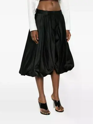 Balenciaga Gathered Midi Skirt - Black