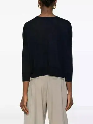 BASE Crew-neck Fine Knit Sweater - Blue