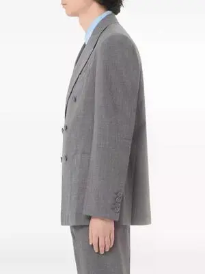 Valentino Garavani Double-breasted Jacket In Mouliné Wool With Pressed Crease