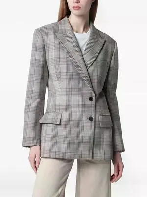 ANINE BING Aretha Plaid Blazer - Neutrals