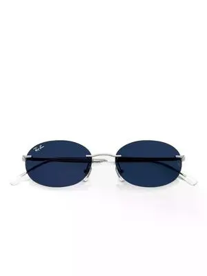 Ray-ban Oval-frame Glasses - Silver