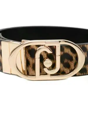 Liu Jo Leopard Print Buckle Belt