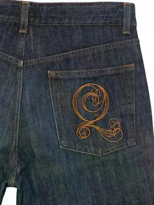 Alexander McQueen 2000s Embroidered Jeans