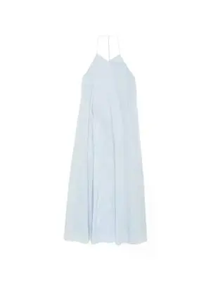 Closed Spaghetti-strap Midi Dress - Blue