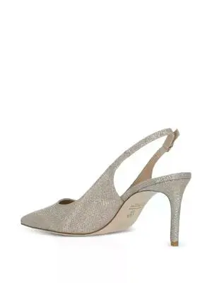 STUART WEITZMAN Pointed-toe Slingback Pumps - Silver
