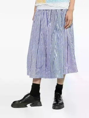 Comme Des Garçons Striped Pleated Midi Skirt