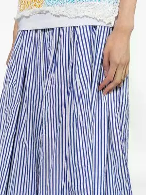 Comme Des Garçons Striped Pleated Midi Skirt