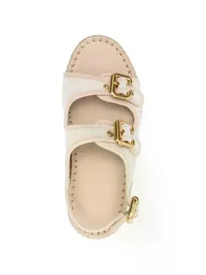 Chloé Nama Buckle Flatform Sandals - Neutrals