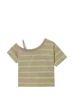 MINI CREAM Striped Single-strap Top - Neutrals