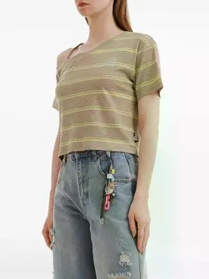 MINI CREAM Striped Single-strap Top - Neutrals