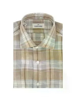 ALESSANDRO GHERARDI Plaid Linen Shirt - Neutrals