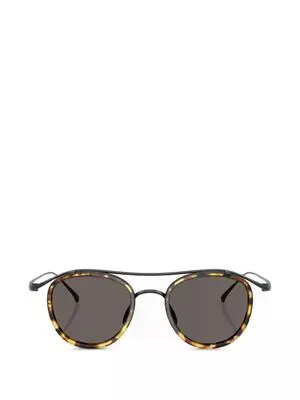 Giorgio Armani Round Frame Tortoiseshell Sunglasses - Black