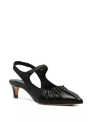 LORENA PAGGI Ruched Slingback Pumps - Black