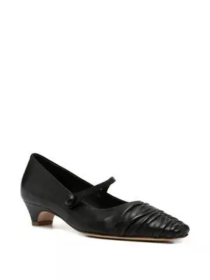 LORENA PAGGI Ruched Leather Pumps