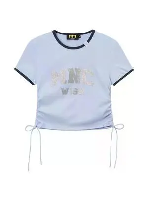 MINI CREAM T-shirt With Drawstring Hem