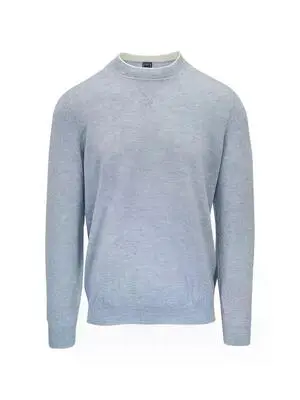 Fedeli Crew-neck Long Sleeve Sweater - Blue
