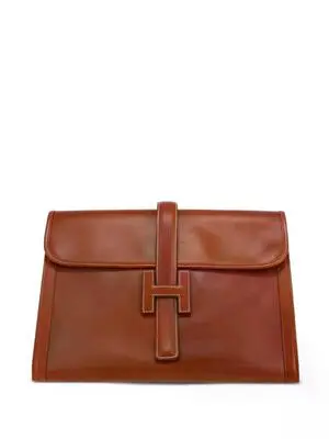 Hermès Jige Leather Pouch - Brown